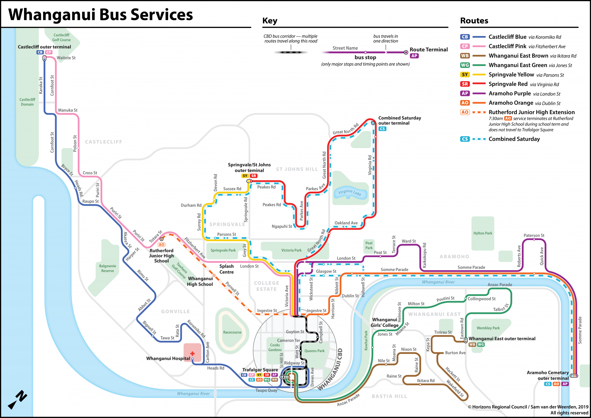 Whanganui bus route map has been given a facelift! | SKI